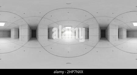 White abstract tunnel, 360 degree panorama, 3d rendering. Digital drawing Stock Photo - Alamy