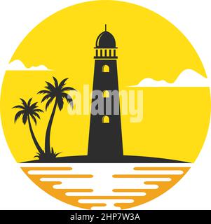 Vintage art illustration design of the coconut tree, surfing board and ...