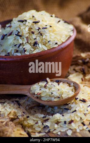 conventional grain and wild rice in a bowl Stock Photo - Alamy
