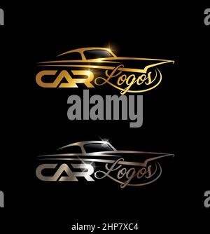A vector Illustration of Golden and Silver Car Logo Stock Vector Image ...