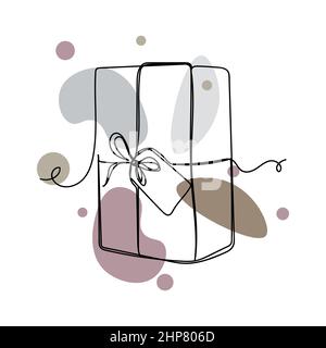 continuous single line drawing of parcel carrier or delivery driver ...