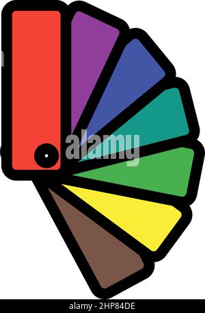 Color Samples Icon. Bold outline design with editable stroke width ...