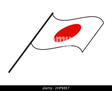 Japanese Flag. Isolated Wave Flag of Japan Country. Vector Illustration ...