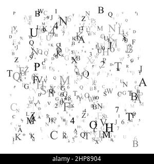 falling random letters english alphabet background design Stock Vector ...