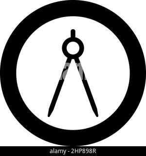 Compass icon - vector. Black Compass icon in flat style. Compass ...