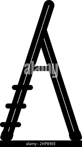 Climb step ladder icon. Outline climb step ladder vector icon for web ...