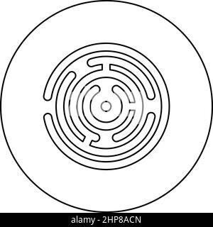 maze puzzle line icon, outline symbol, vector illustration, concept ...