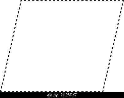 Parallelogram shape dashed symbol vector icon for creative graphic ...