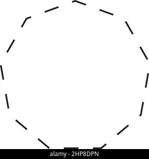 Nonagon shape dashed symbol vector icon for creative graphic design ui ...