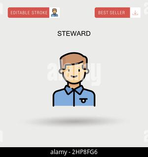 Flight attendant icon. Aviation staff linear symbol Stock Vector Image ...