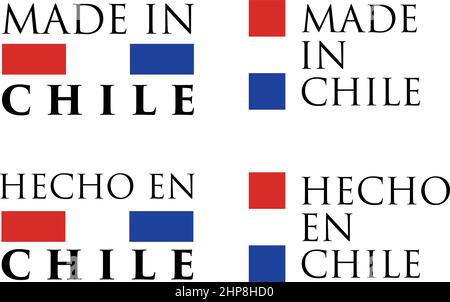 Simple Made in Chile / Hecho en Chile (spanish) label. Text with ...