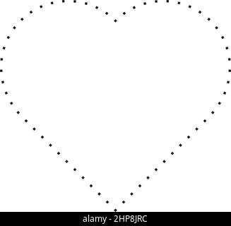 Dotted heart shape for tracing lines for preschool and kindergarten ...