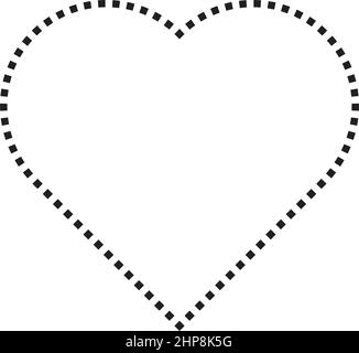 Dotted heart shape for tracing lines for preschool and kindergarten ...