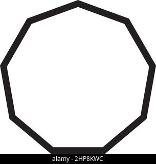 Nonagon symbol shape vector icon for creative graphic design ui element ...