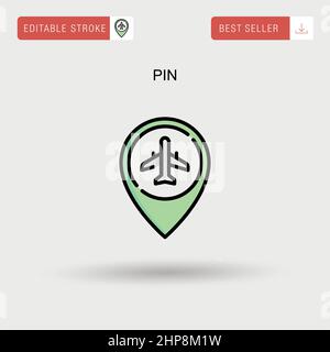 push pin vector icon modern simple vector illustration Stock Vector ...