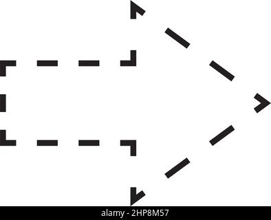 Arrow symbol dashed shape vector icon for creative graphic design ui ...