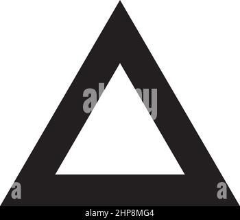 Triangle shape icon vector symbol outline stroke for creative graphic ...
