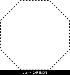 Octagon shape dashed symbol vector icon for creative graphic design ui ...