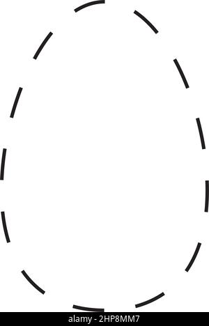Tracing oval shape symbol, dashed and dotted broken line element for ...