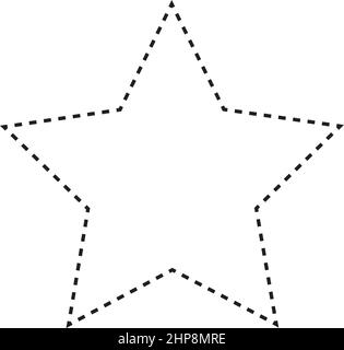Dotted star shape for tracing lines for preschool and kindergarten ...