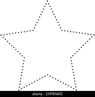 Dotted star shape for tracing lines for preschool and kindergarten ...