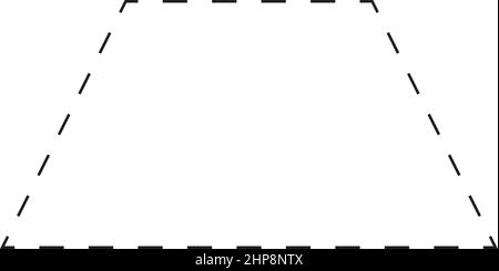 Trapezoid or Trapezium shape dashed symbol vector icon for creative ...
