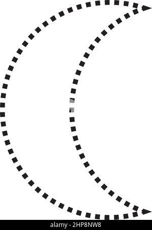 Crescent shape dotted symbol vector icon for creative graphic design ui ...