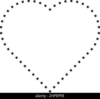 Dotted heart shape for tracing lines for preschool and kindergarten ...