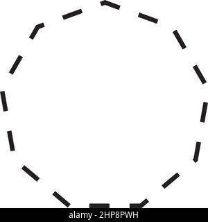 Nonagon shape dashed symbol vector icon for creative graphic design ui ...