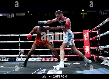 Charlie Schofield (right) in action against Germaine Brown in the ...