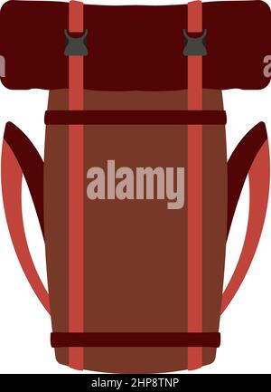 An illustration of a camping or hiking icon concept in a hexagon shape ...