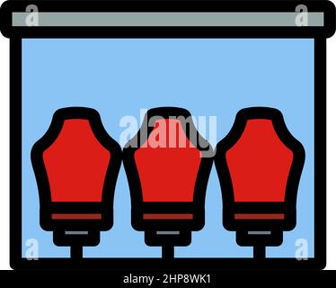 Icon Of Football Player's Bench. Bold outline design with editable ...