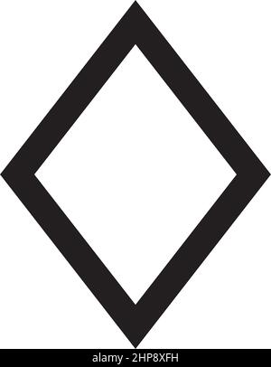 Rhombus symbol shape vector icon outline stroke for creative graphic ...