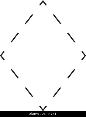 Tracing rhombus shape symbol, dashed and dotted broken line element for ...