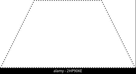 Trapezoid or Trapezium shape dotted symbol vector icon for creative ...