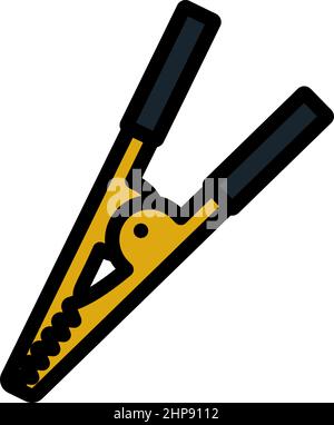Crocodile clip icon. White background with shadow design. Vector ...