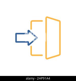 Login Icon in trendy flat style isolated on grey background. Approach ...