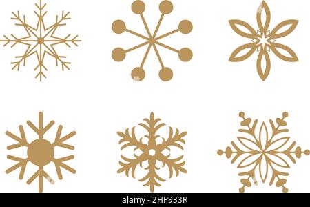 Contour of Frosty snowflakes on an isolated white background Stock ...