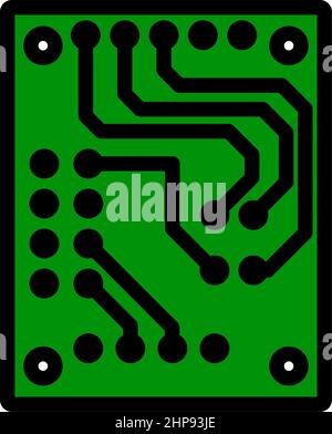 Circuit board, technology icon digital blue for any design isolated on ...