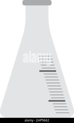 Icon of chemistry cone flask. Flat color design. Vector illustration ...