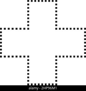 Cross shape dotted symbol vector icon for creative graphic design ui ...