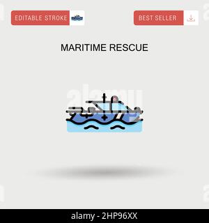 Search boat icon simple vector. Sea rescue. Sea flood Stock Vector ...