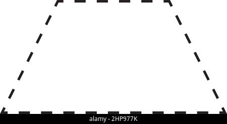 Trapezoid or Trapezium symbol dashed shape vector icon for creative ...