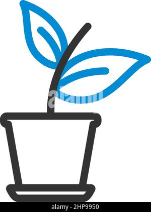 Eco plant pot icon outline vector. Window garden. Nature summer Stock ...