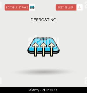 Defrost icon logo sign vector outline in black and white color Stock ...