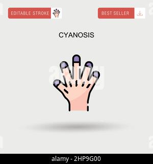 cyanosis disease color icon vector illustration flat Stock Vector Image ...