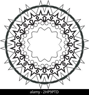 Tribal folk aztec geometric pattern in circle Stock Vector Image & Art ...