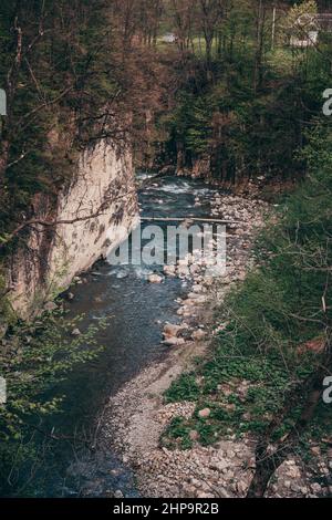 River running through stone cave in Carrancas Stock Photo - Alamy