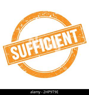 SUFFICIENT text on orange grungy vintage rectangle stamp Stock Photo ...