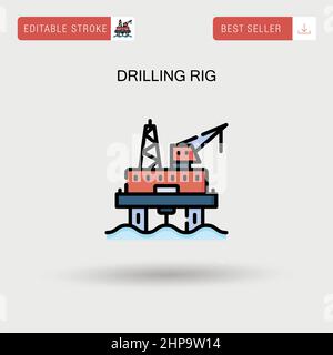 Drilling rig icon simple vector. Oil sea. Ocean platform Stock Vector ...